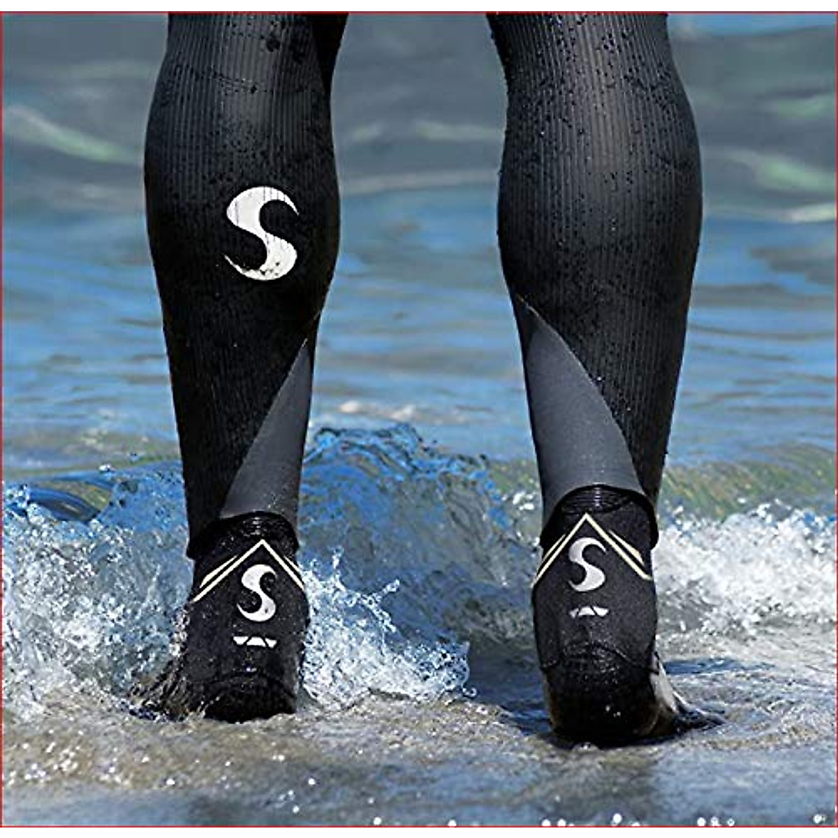 Synergy Swim Socks Neoprene Swim Booties (Black, Small)