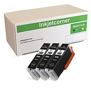 Inkjetcorner Compatible Ink Cartridge Replacement for PGI-280XXL PGBK for use with TR8622 TR8620A TR8620 TR8520 TS6320 TS8320 TR7520 TS702 TS9120 TS8220 (Big Black, 3-Pack)