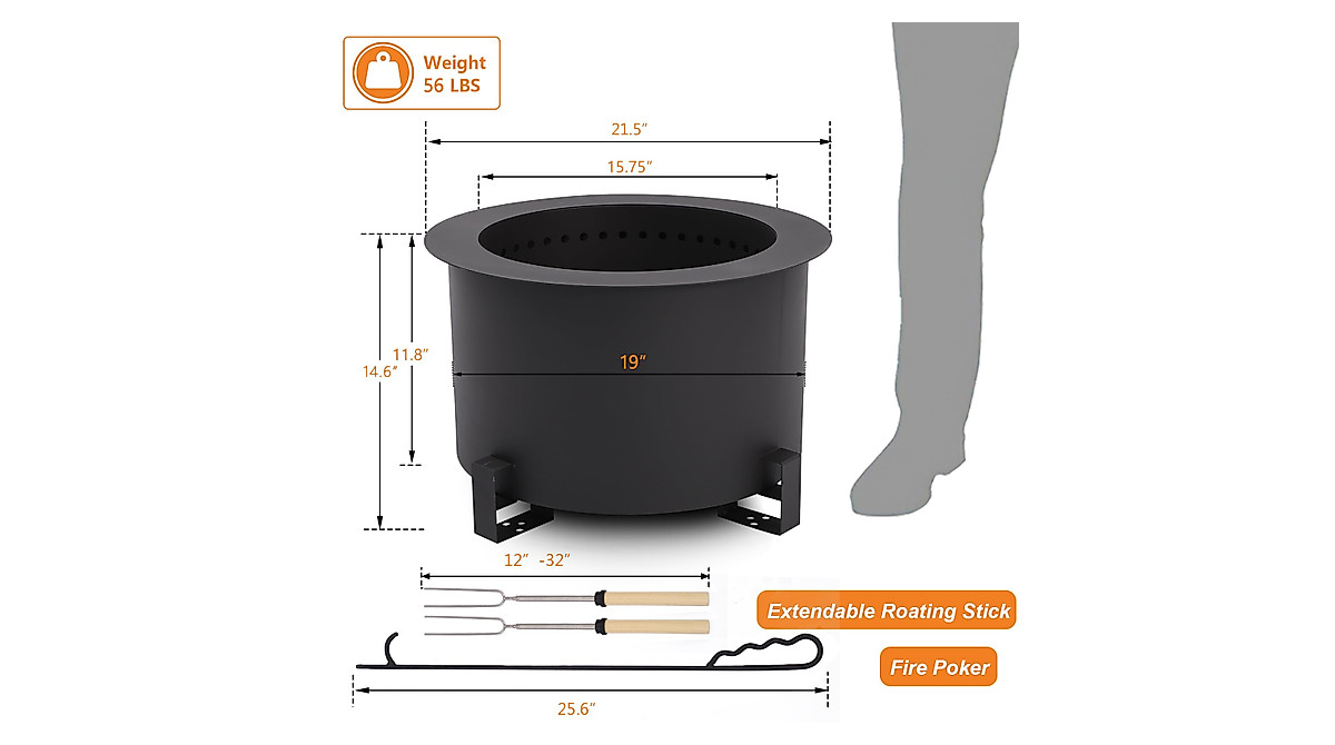 GIODIR Smokeless Fire Pit - Perfect for Backyard Gatherings