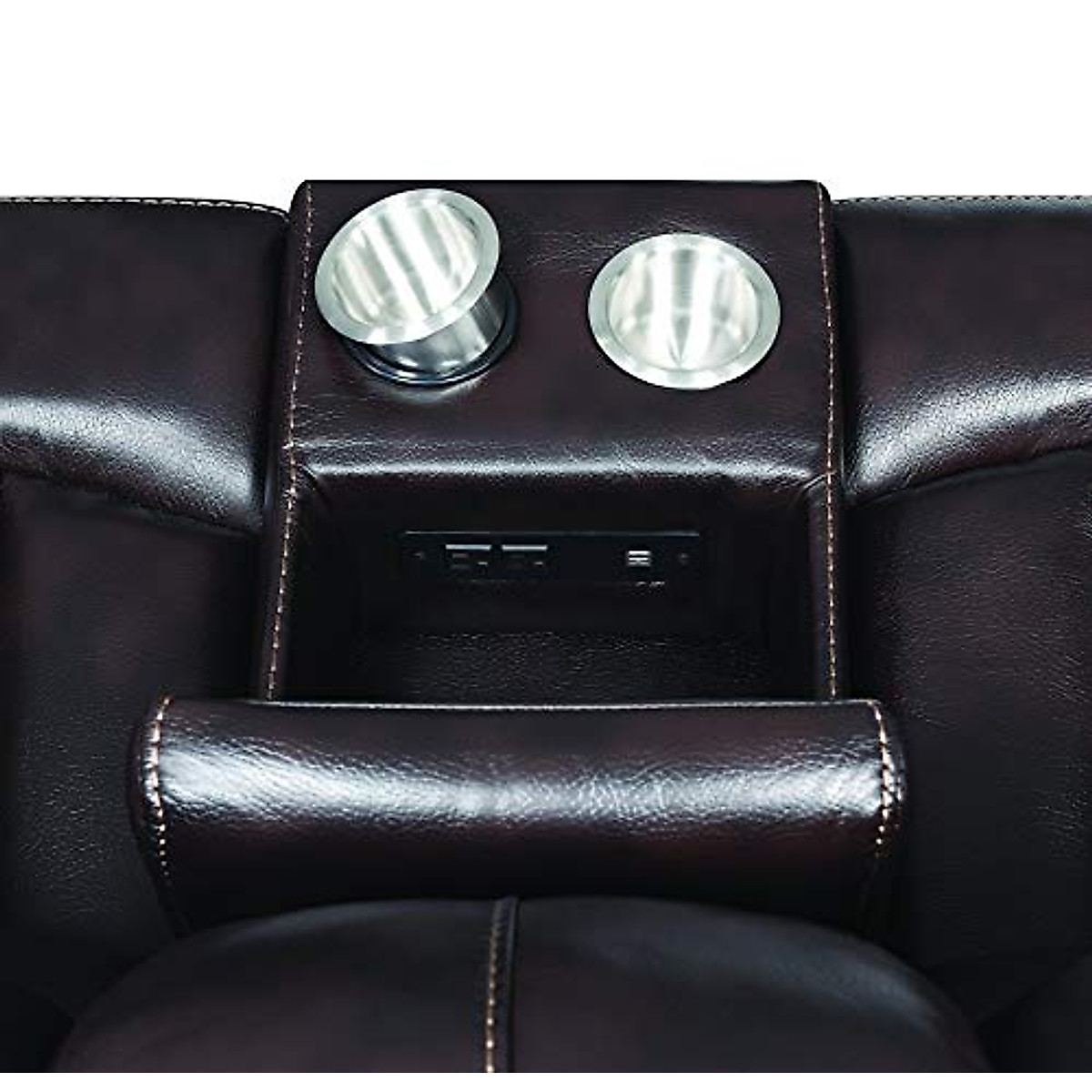 Coaster Furniture Willemse Collection Motion Loveseat Two-Tone Dark Brown 601932