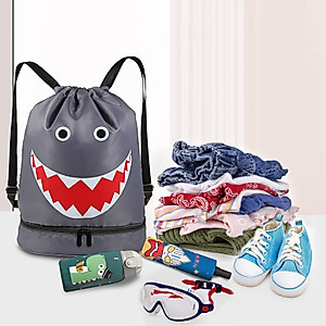 ZIXINZIYI Kids drawstring bag,Kids swim bag,Dry and wet storage bag for boys and girls,Kids sports beach camp backpack