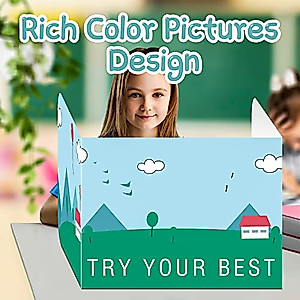 Privacy Shields for Student Desks - 24 Pack，Colored Classroom Privacy Folders for Students, Privacy Boards for Test and Desk Dividers (16"W x 12"H x 13"D)