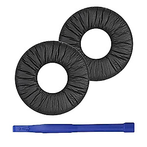 MDR-ZX100 Replacement Ear Pads Noise Canceling Wrinkled Leather Ear Cushions Covers Earmuff Repair Part for Sony MDR-V150 V250 V300 V100 V200 V400 DR-BT101 ZX100 ZX300 Headphones (Black)
