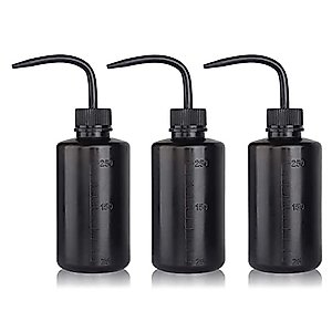 UPTATSUPPLY 3 PCS Tattoo Bottle Squeeze Wash Bottle Convenient Green Soap Supply Wash Tattoo Accessories (250ml Black)