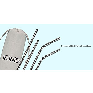 IFUNiD Reusable Stainless Steel Straws 12pcs Set with 2pcs cleaning brushes various size straws for various liquids for a safer earth.