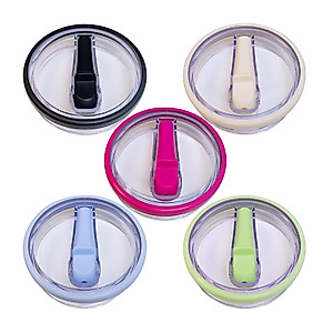 2PCS Tumbler Flip Straw Lid Replacement Fit for Stanley Quencher 40 oz, Leak-Proof, Reusable Tumbler Cover (Milky white)