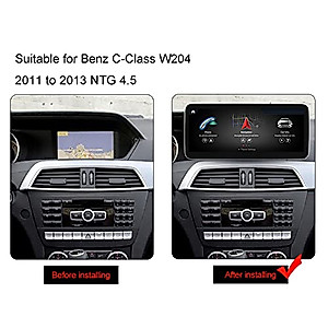 Android 12 Car Stereo GPS Sat Nav for Mercedes-Benz C-Class W204 Class C300 Touchscreen Multimedia Player Mirror Link TPMS CarPlay + DVR,Qualcomm 662 8+256GB 12.5 inch-（2011-2013） NTG4.5 LHD