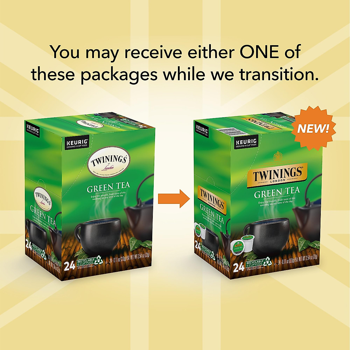 Twinings Green Tea single serve capsules for Keurig K-Cup pod brewers (48 Count)