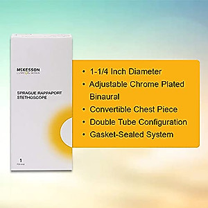 McKesson LUMEON Sprague Rappaport Stethoscope, Black, 1 Count