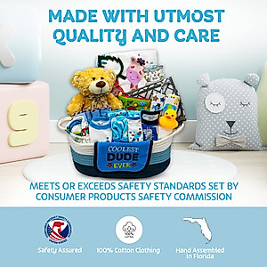 Bundle of Joy Deluxe Baby Boy Gift Set, Baby Layette Set with 25-Piece New Baby Essentials, Baby Gift Basket for Expecting Moms, Blue - Nikki’s Gift Baskets