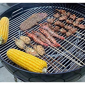 GasSaf Grill Grates Replacement for Weber 8835, 22.5 inch Charcoal Grills, Kettle, Performer, Master-Touch and Others, 21.5 Inches Gourmet BBQ System Hinged Stainless Steel Cooking Grate Grids