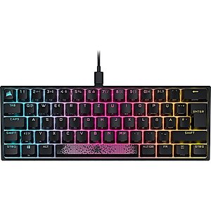 MUMUJJ K65 RGB Mini 60% Mechanical Gaming Keyboard, Adjustable RGB Lighting Single Keys, Mechanical Speed Keys, Hyper-Processing Technology Black