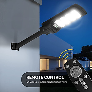 KCCCT LED Solar Street Lights 200W 6500K Waterproof with Motion Sensor Radar Dusk to Dawn Solar Flood Lights Outdoor Solar Security Wall Light for Street,Garden,Patio,Garage,Yard