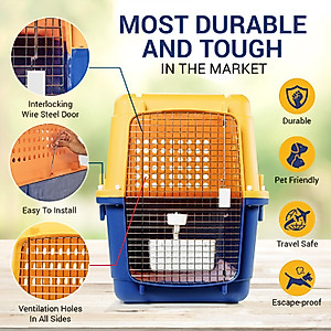 Pet-Express Pet Crate - Durable, Heavy Duty Dog Cat Kennel, IATA Airline Approved Pet Carrier, Pet Palace Dog Kennel, Travel Dog and Cat Crate for Large Dogs Indoor or Outdoor, 7 Sizes