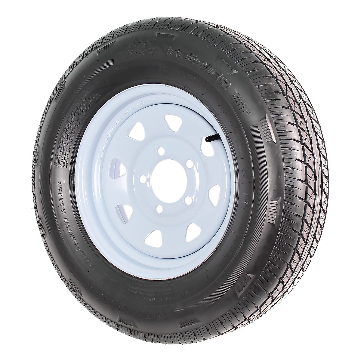 eCustomrim 2-Pack Radial Trailer Tire On Rim ST175/80R13 13 in. LRC 5 Lug White Spoke Wheel - 6 Year Warranty w/Free Roadside