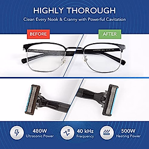 CREWORKS Ultrasonic Cleaner with Digital Timer and Heater, 22L Ultrasonic Cavitation Machine, 480W 304 Stainless Steel Professional Sonic Cleaning Machine for Jewelry Circuit Boards Auto Parts More