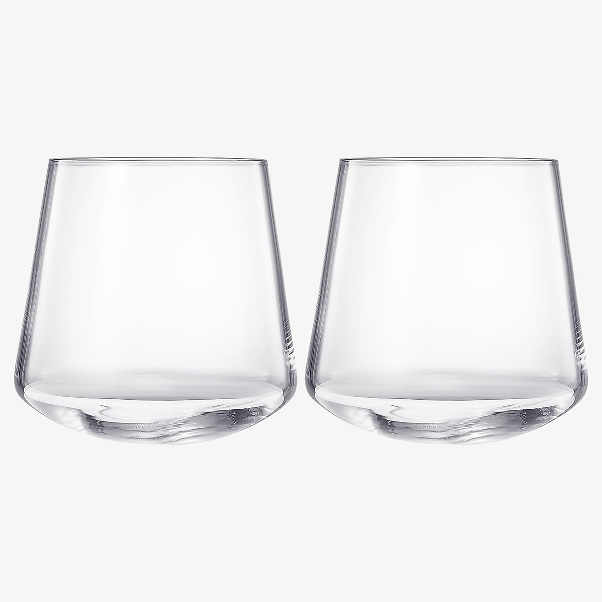 Rotating Rolling Un-Spillable Stemless Spinning Aerating Wine Glasses | Set of 2 | Spill-Proof Wine Glass, No Stem Tilted Glassware for Whiskey, Champagne, Cocktail, Water, Gift For Her, Him 13.5OZ