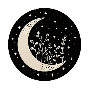 Cool Galaxy Moon Space Stars Sky Flower Aesthetic Black PopSockets Standard PopGrip