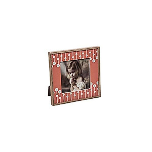 Foreside Home and Garden Red Dot Pattern 5 x 5 inch Decorative Wood Picture Frame, 5
