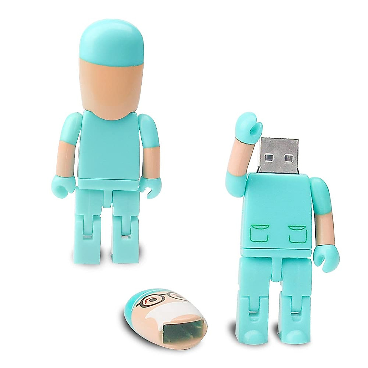 Novelty USB Flash Drive 64GB, LEIZHAN Doctor Robot Toy Character Thumb Jump Drive for Kids Students Gift Pendrive