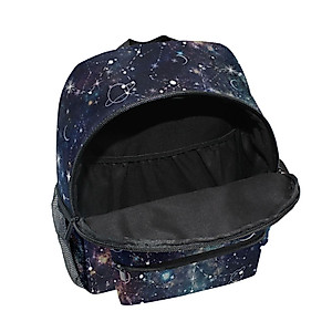 OREZI Night Time Planet And Star Constellation Galaxy Pattern Kids Backpack,Toddler Schoolbag Preschool Bag Travel Bacpack for Little Boy Girl