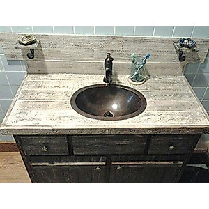 SimplyCopper 19" Oval Copper Bath Sink Drop In or Under Mount Installation Lift & Turn Drain Included