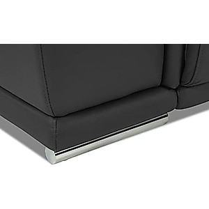 Blackjack Furniture Lorenzo Mid Century Modern Italian Leather Living Room Power Reclining, Sofa, 86", Dark Gray