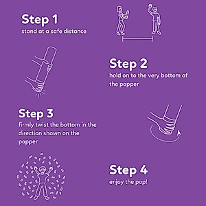 TUR Party Supplies Purple Powder Poppers Biodegradable Cannons 2 Pack Purple Biodegradable Powder | Launches up to 25ft | 12 inch | Powder Poppers for Celebrations, Festivals, and Parties