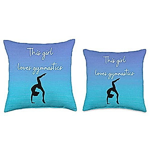 Gymnastics Handstand "This Girl Loves Gymnastics" Throw Pillow