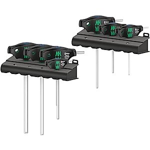 WERA 05023450001 454/7 HF Set 1 Screwdriver Set T-Handle Screwdrivers Hex-Plus with Holding Function, 7 Pieces