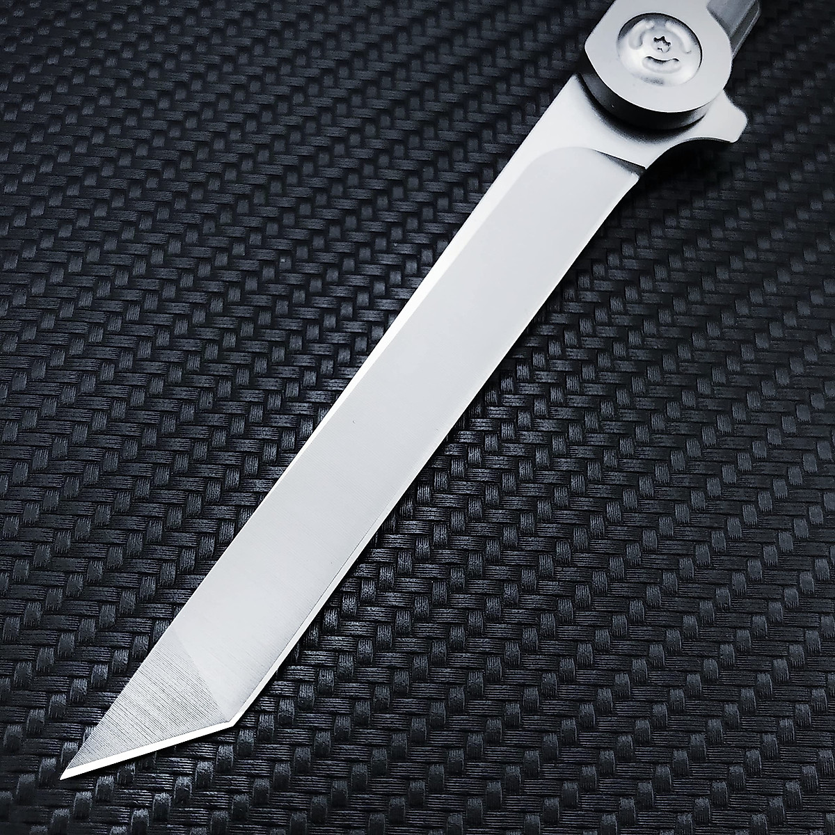 Edc Slim Small Flipper Folding Pocket Knife For Men Ceo, Steel Handle And Frame Lock With Clip, 7Cr13Mov Plain Tanto Edge Blade