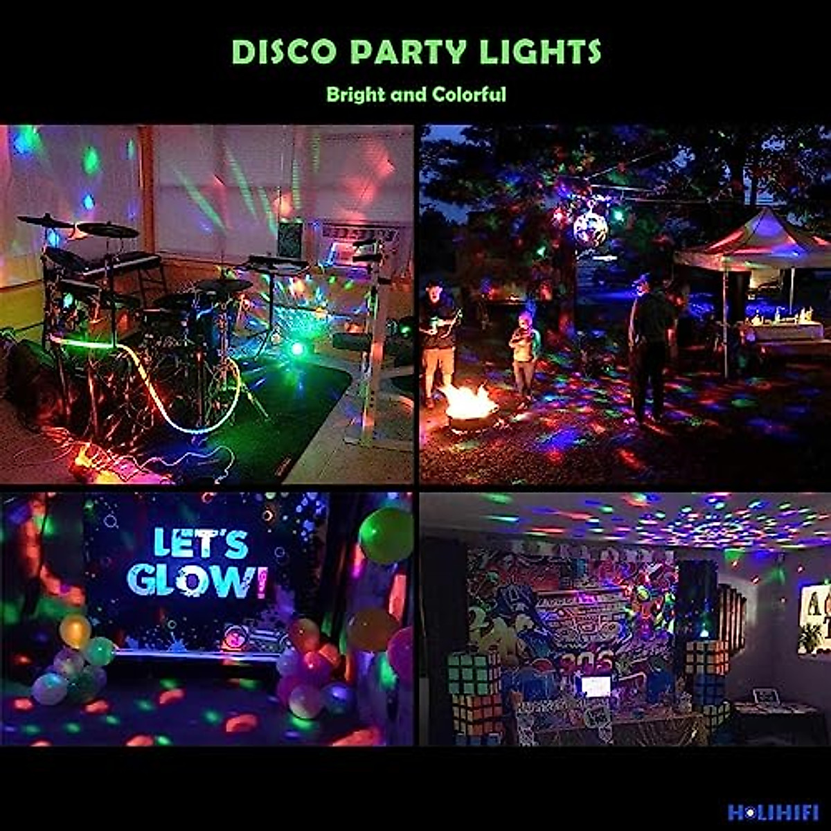 Disco Ball Party Lights Sound Activated Strobe Lamp with Remote Control for Home Room Dance Parties Bar Karaoke Xmas Wedding Show Club