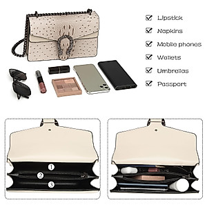 MYHOZEE White Crossbody Bags for Womens, Quilted Crossbody Purses Chain Shoulder Bag for Women