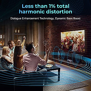 OXS Sound Bars for TV, Home Theater Audio with Built-in Subwoofer, 3D Surround Sound System TV Sound Bar, TV Speakers, Bluetooth 5.0/Aux/Optical/Coaxial, 80-Watt, 3Eqs, Wall Mountable