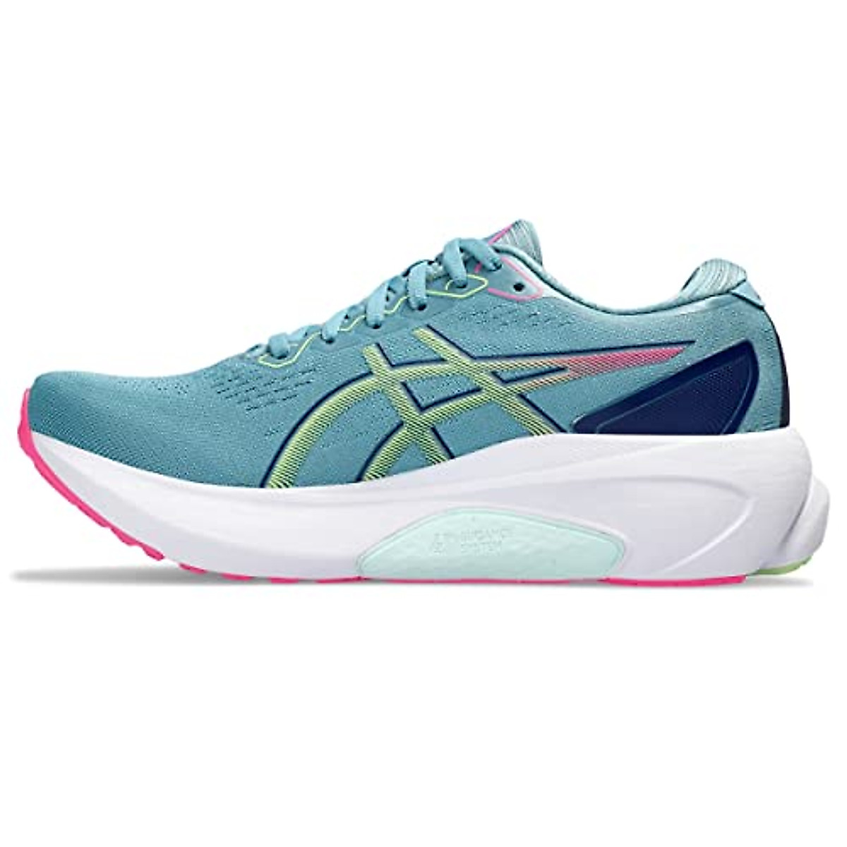 ASICS Women's Gel-Kayano 30 Running Shoes, 9.5, GRIS Blue/Lime Green