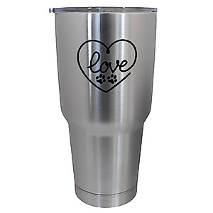 Epic Designs Cup drinkware tumbler sticker - Love paw prints dog animal lover pets - cool sticker decal
