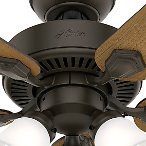 Hunter Fan Company, 50881, 44 inch Swanson New Bronze Ceiling Fan with LED Light Kit and Pull Chain