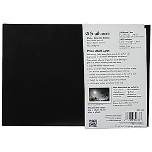 Strathmore 105-680 Photo Mount Cards, White Decorative Embossed Border, 100 Cards & Envelopes