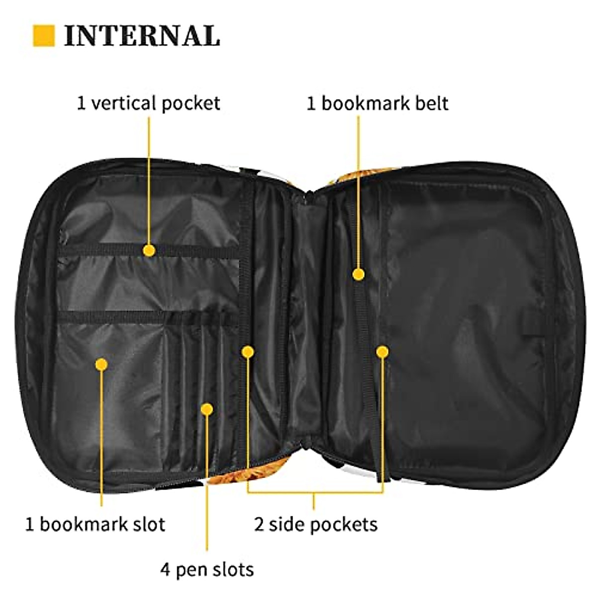 Coldinair Cow Sunflower Print Bible Cover for Women Girls Kids,Portable Carrying Book Case Church Bag Bible Protective with Handle and Zippered Pocket