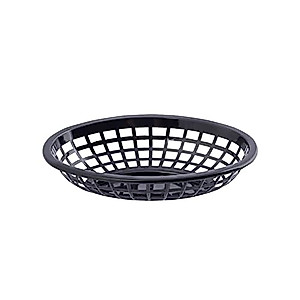 Tablecraft Black Polyethylene 7-3/4" Oval Side Order Basket