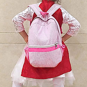 GFU Toddler Backpack, Seersucker Gingham Kids Backpack for Boys and Girls, Preschool Kids Backpack, Lightweight Schoolbag for Child, Small…