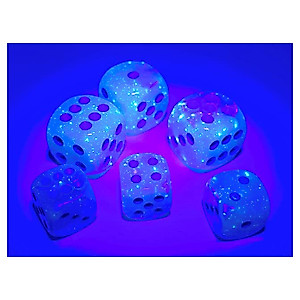 Chessex Dice Set – 12mm Gemini: Pearl Turquoise-White/Blue Luminary Dice Block – Dungeons and Dragons D&D DND TTRPG Dice – Includes 36 Dice – D6