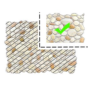 Sample for Display Purpose only Retro-Art 3D Wall Panels, Natural Pebble in White Beige Grey, PVC, 7"x10", 564PP