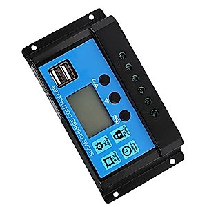 Aramox Solar Charge Controller, 12V-24V MPPT Solar Battery Solar Charge Controller PWM Controller 60A/50A/40A/30A/20A/10A(60A)
