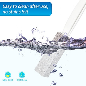 4TH Pumice Stone Toilet Bowl Cleaning Scouring Stick with Extra Large Handle,Cleans Away Limescale Stain,Hard Water Rings, Calcium,Iron and Rust. Remover for Tile/Bath/Kitchen - 2 Pack