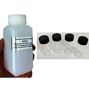 HFBTE Turbidity Meter Calibration Solution 400NTU 100ml and Four Empty 25 * 60mm Glass Sample Bottles Fast Delivery for Calibrating SGZ-200BS SGZ-200B SGZ-20B SGZ-50B SGZ-400B Turbidimeters