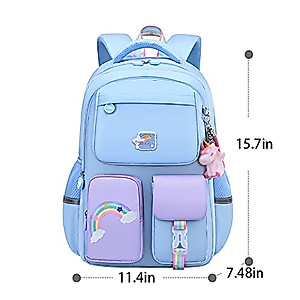 Cute Backpack Travel Backpacks Bookbag for Women & Men Boys Girls School College Students Backpack Durable Water Resistant Blue Small