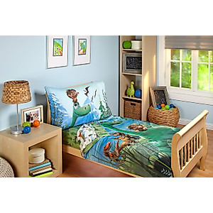 Disney Good Dino Arlo & Friends 4 Piece Toddler Bed Set, Blue, Green, Tan