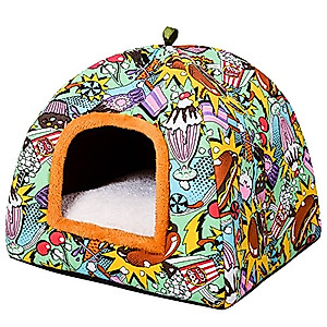 Yurt Dog House and Kitty Litter Closed Folding Villa Strawberry Nest Pet Supplies