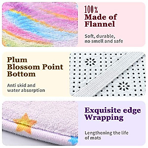 Rainbow Unicorn Bathroom Sets with Shower Curtain Rugs Mats Non Slip Waterproof Bathroom Decorations Accessory Sets 4 PCS with Rugs Toilet Lid Cover Bath Mat for Kids Girls